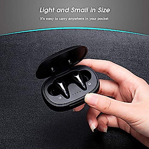August True Wireless Earbuds EP810 - Bluetooth 5.0 True Wireless Stereo Headphones Touch Control with Type-C Charging Earphones Powerful Bass - iPhone and Android Compatible - Black