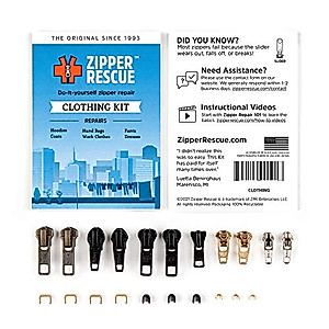 Zipper Rescue Zipper Repair Kits – The Original Zipper Repair Kit, Made in America Since 1993 (Clothing)