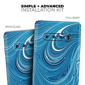 DesignSkinz Liquid Blue Color Fusion Protective Vinyl Decal Wrap Skin Cover Compatible with The Samsung Galaxy S20 (Screen Trim & Back Glass Skin)