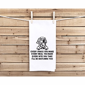 Every Snack You Make Golden Retriever Flour Sack Kitchen Towel with Hanging Loop Funny Peeking Dog Dish Cloth Housewarming Hostess Birthday Christmas Gift