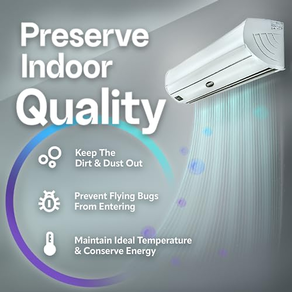 DuraSteel Wall Mounted Air Curtain Fan - White 36 Inch Air Door - UL Certified Heavy Duty - Commercial Super Power Indoor Over Door Fan with Door Magnetic Switch by Aerial Titan-2