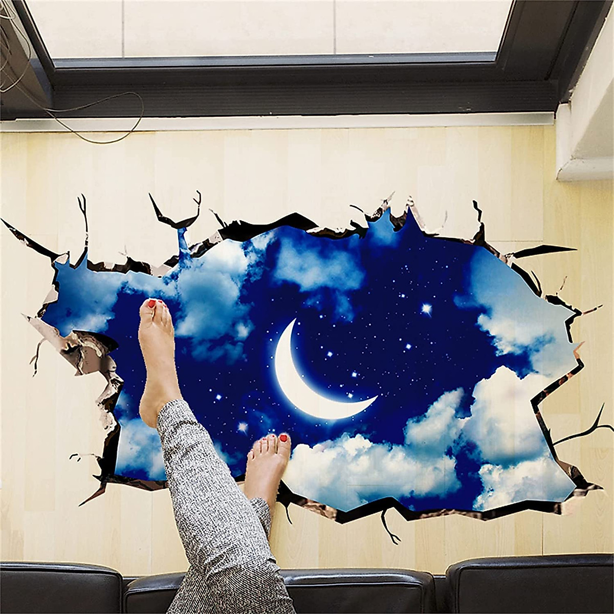 3D The Milky Way Removable Wall Decal Galaxy Stickers Cosmic Home Wall Art Decor for Boys Bedroom Nursery Baby Playroom Living Room Wall Decoration, Blue
