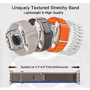 omee 8 Pack Compatible with Apple-Watch-Ultra-Band 49mm 45mm 44mm 42mm for Men Women,Breathable Trail Loop+Alpine Loop+Ocean Band for Ultra/Ultra 2 iWatch Serie 9 8 7 6 SE 5 4 3 2 1