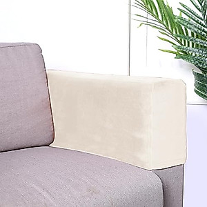 Couch Arm Covers Sofa Armrest Cover Sofa Arm Slipcovers Elastic Sofa Arm Covers Non Slip Furniture Protector Armchair Slipcover Pack Of 2 (Light Couch Covers for 3 Cushion Couch Sofa (Beige, One Size)