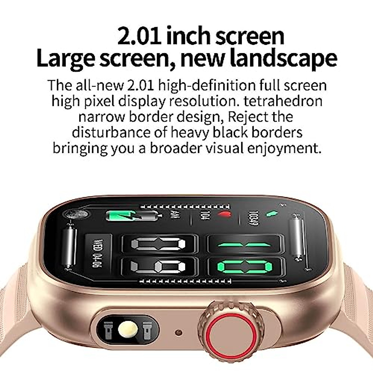 ZW39 Smart Watch for Men Women, Fitness Tracker Watches with Blood Pressure/Blood Oxygen/Heart Rate/Sleep Monitor, 2" Touch Screen Bluetooth Sports Smartwatch Compatible with Android iPhone (Gold)