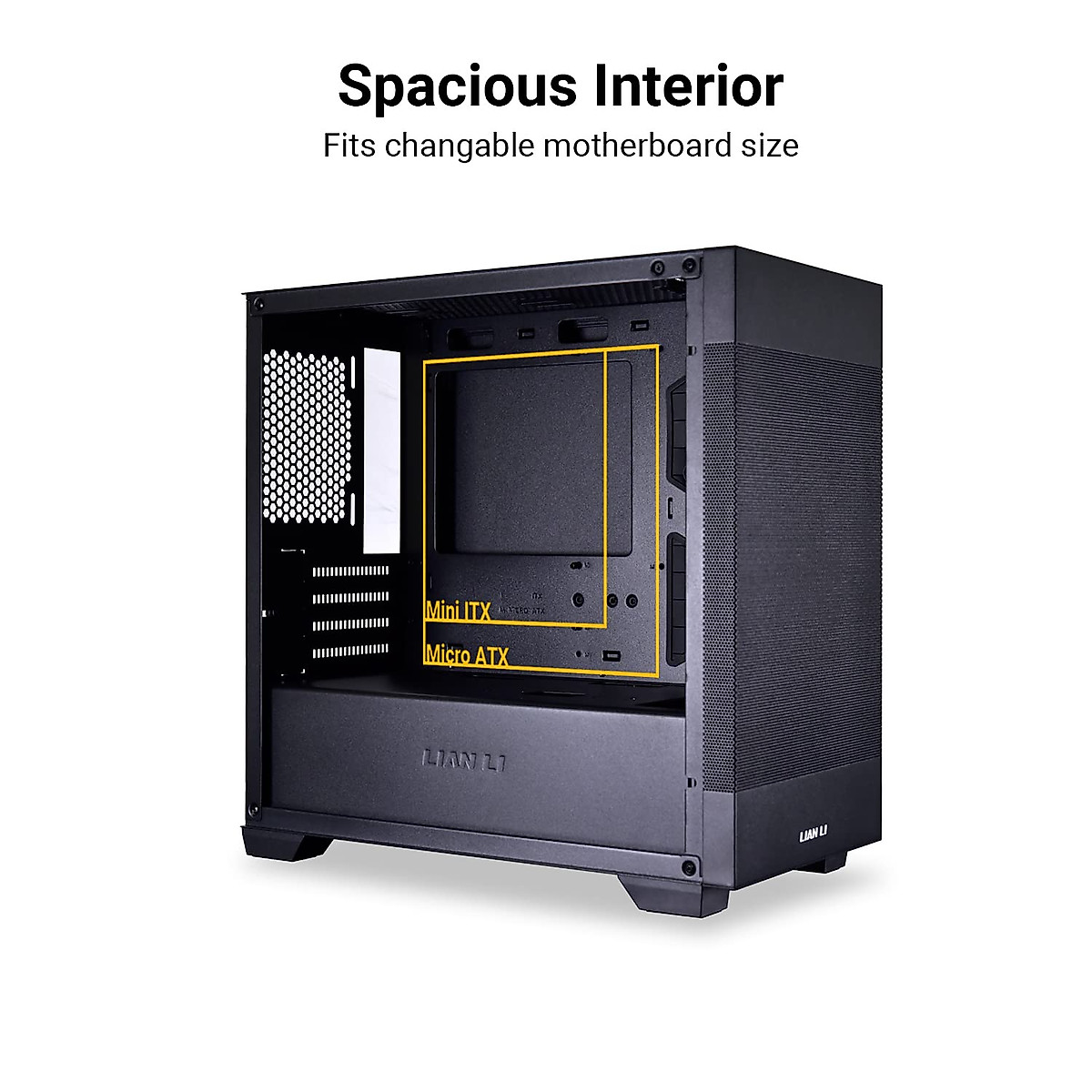 LIAN LI High Airflow Micro ATX PC Case, RGB Gaming Computer Case, Mesh Front Panel Mid-Tower Chassis with 2x140mm ARGB PWM Fans Pre-Installed, Tempered Glass Side Panel (LANCOOL 205M MESH, Black)