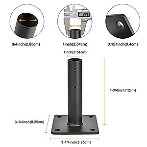 Universal Weathervane Steel Roof Mount Bracket with Hardware, Heavy Duty Outdoor TV Antenna Mounting Pole (Post Mounts)