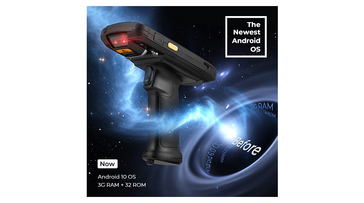 MUNBYN Android 10 Barcode Scanner - Durable 2D WiFi & 4G Handheld Scanner