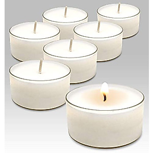 Hyoola Pure Jumbo Tealight Candles - 100% Natural Candles Non Toxic - 10 Hour XL Vegan Tea Lights Candles in Clear Cup - 8 Pack