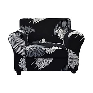HAOYONG Couch Chair Cover 2 Pieces Printed Armchair Slipcovers Stretch Spandex Slipcover Couch Cover 1 Seater Chair Slip Cover Soft Furniture Slipcover with Elastic Bottom for Living Room