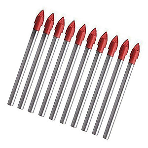 10 PCS Glass and Tile Drilling Tool with Tungsten Carbide 6 mm, Drill Bit Set for Glass Tile Ceramic Mirror Porcelain Marble
