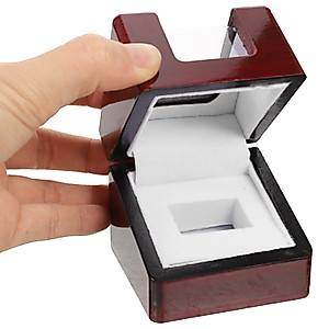 Cabilock Championship Ring Display Case Wooden Single Ring Box Sports Ring Storage Box Wooden Jewelry Box for Sports Fans Gift
