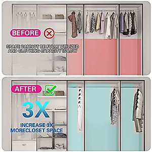 18 Pcs Space Saving Hanger Hooks, Clothes Hanger Connector Hooks, Heavy Duty Cascading Hanger Hooks for Organizer Closet, Fits All Hangers