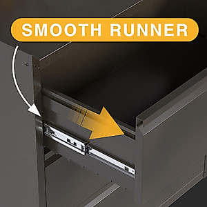 SUXXAN Metal Rolling Garage Cabinet with Three Drawers, Perfect for Garage, Home, Warehouse, Basement, Assembly Required (Three Layers Retro)