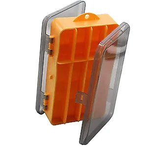 Toasis Two Sided Plastic Box Fishing Lure Storage Container Organizer Small Fishing Tackle Box (Orange)