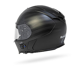 Torc T14B Bluetooth Integrated Mako Full Face Helmet with Flag Graphic (Flat Black, Large)