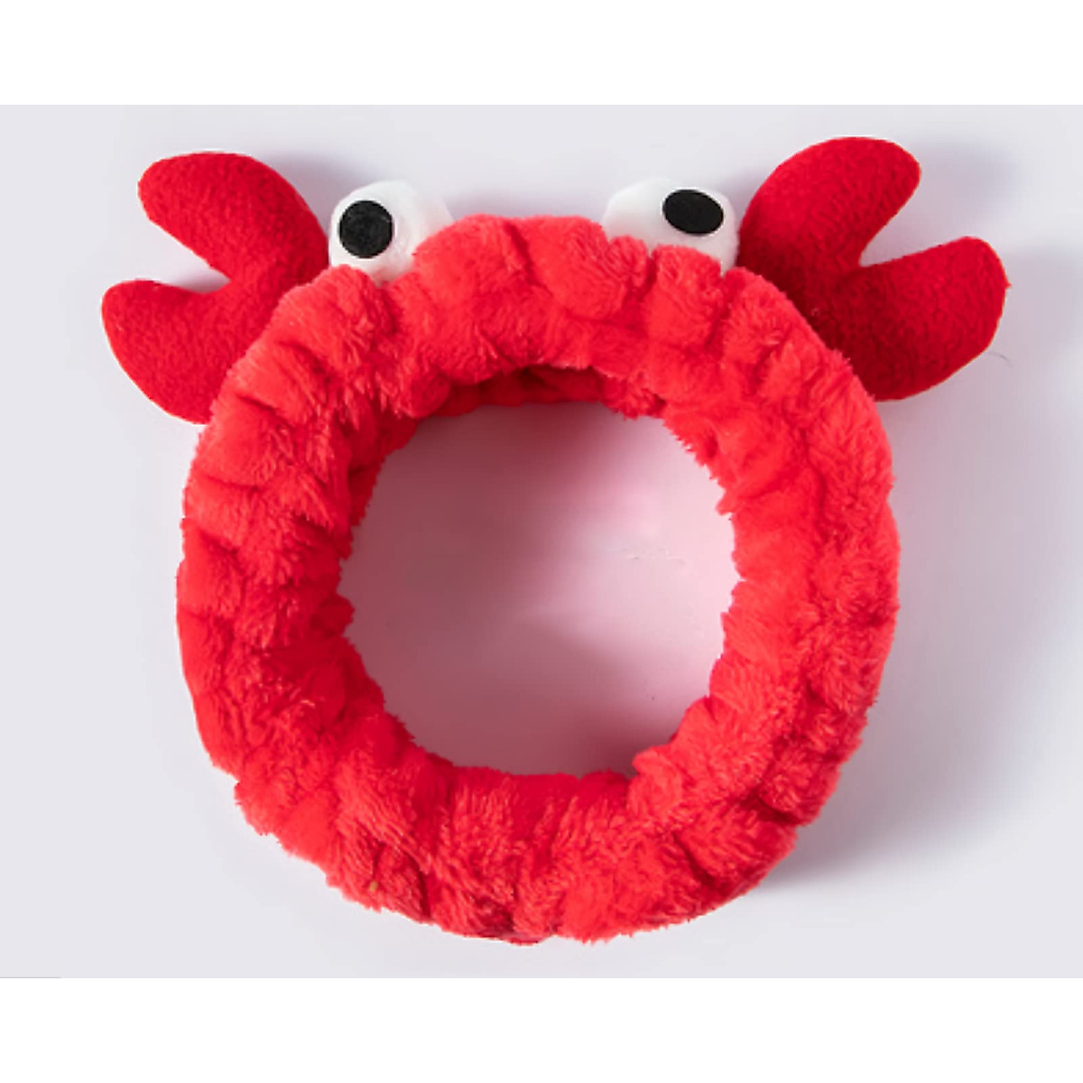 GK-O Creative Face Wash Hair Band Cute Cartoon Crab Headband Cute Funny Hair Hoop (Red)