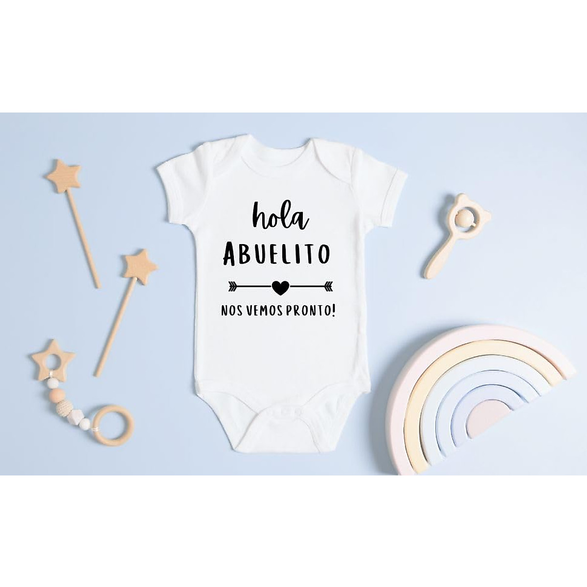 Hola Abuelito Baby Pregnancy Announcement White 0-3 Months