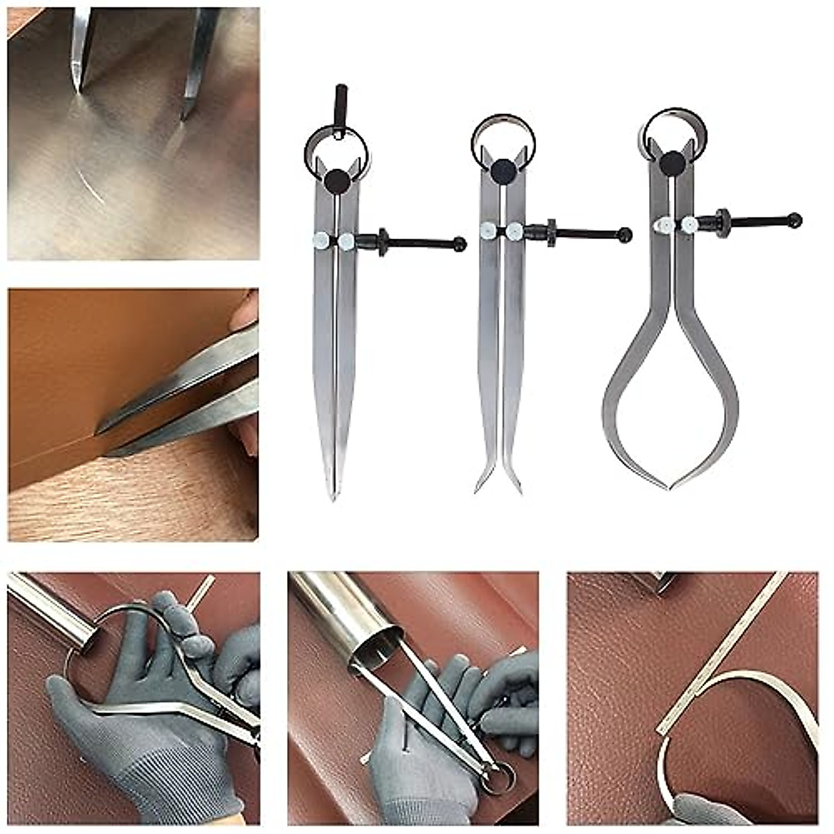 Utoolmart Spring Inside Outside Divider Caliper Set, 3 Piece 6" Quick Adjust Spring Caliper/Divider Set, Carbon Steel Measuring Tool Caliper, for Wood Turning Lathe Projects