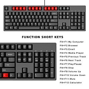 HELLO GANSS Mechanical Gaming Keyboard with Numeric Keypad - Cherry Mx Blue, Wired Keyboard - Programble - PBT Double-Shot Keycaps - US English/Qwert - Black
