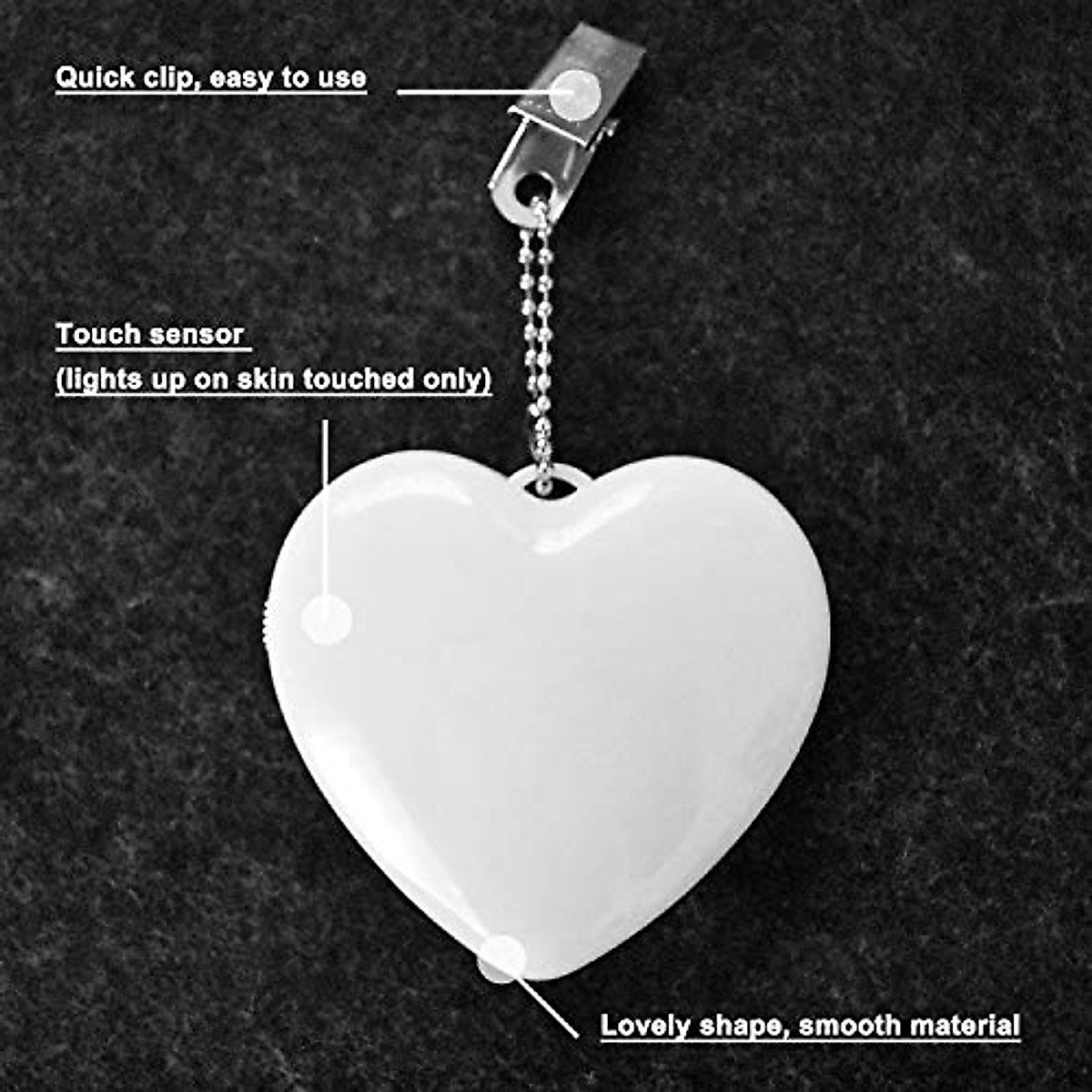 Boigoo Women's Handbag Touch Light, LED Bag Lights Purse/Wallet Light, Night Light, Heart-Shaped Automatic Touch Sensor Activated Lights with Button Battery