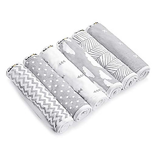 BaeBae Goods Burp Cloths for Baby Boy & Girl - Ultra Absorbent Burping Rags - Anti Shrink Unisex Burpy Clothes - Super Soft Jersey Cotton, Large 21"x10" - Thick for Newborn Cloth Diapers - 6 Pack