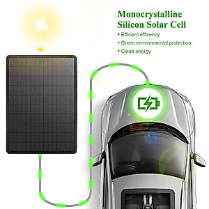 Mellours 10W, Solar Battery Charger 12 Volt, Keep Battery Healthy & Ready 100%, 9 FT Extension Cable, Solar Trickle Charger, Solar Car Battery Charger, Boat Battery Charger, Solar Battery Tender