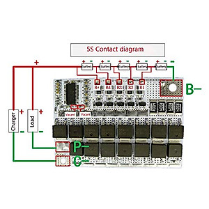 5S 21V 100A BMS Li-ion Lithium Battery Protection Board Circuit Li-Polymer Balance Charging Module for 3.7V LCO Battery Packs (5S 21V)