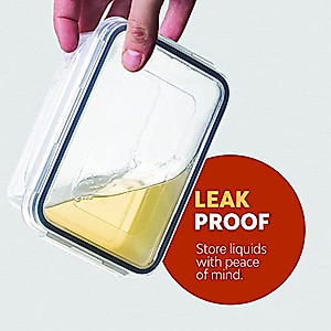 24 Pcs Airtight Food Storage Container Set - BPA Free Clear Plastic Kitchen and Pantry Organization Meal Prep Lunch Container with Durable Leak Proof Lids - Labels, Marker & Spoon Set