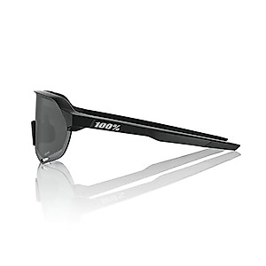 100% S2 Sport Performance Cycling Sunglasses (Soft Tact Black - Smoke Lens)