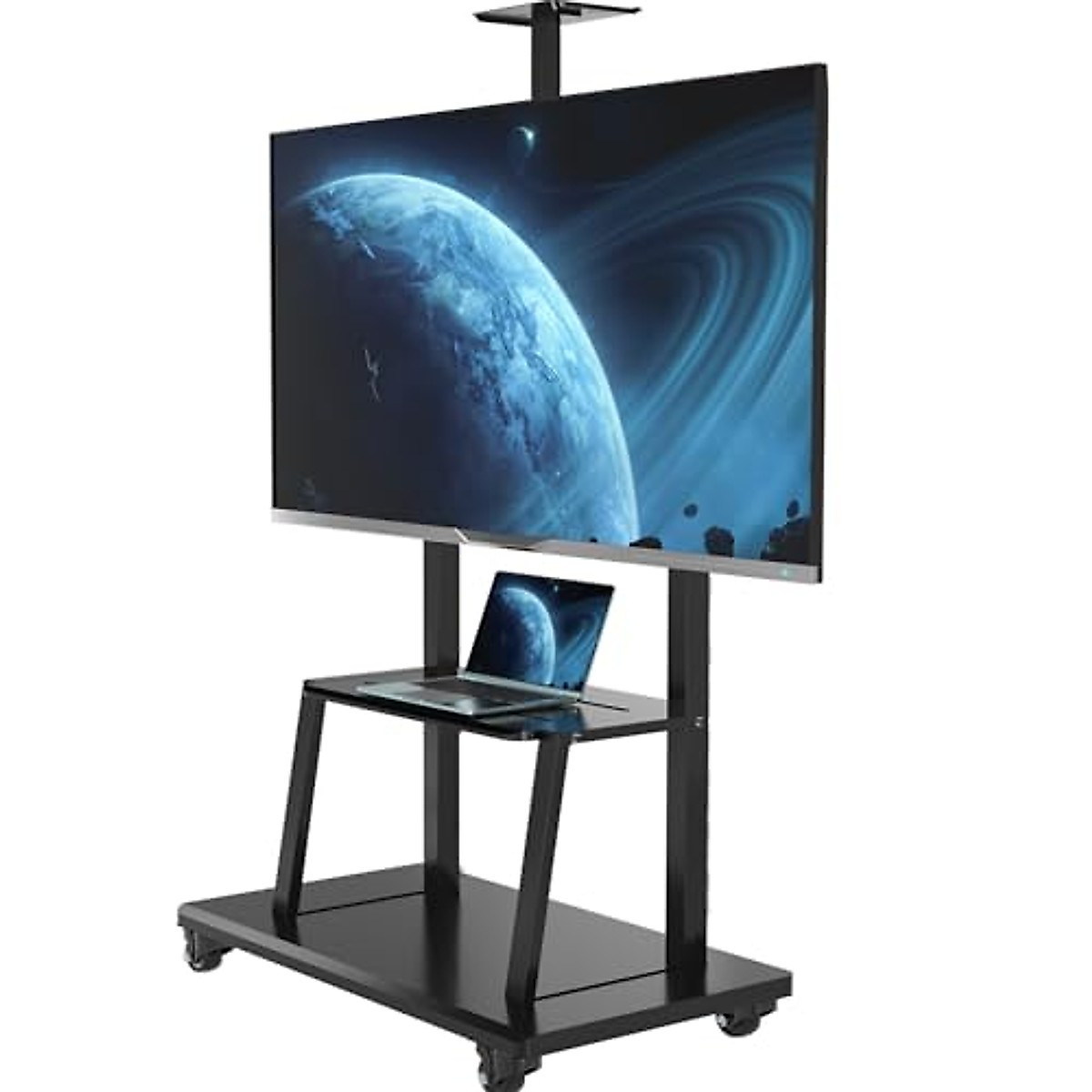 Suptek Mobile TV Cart Floor Stand for 40-100 inch TVs and LED LCD Screens Max 900x600 VESA Large Base Height Adjustable (ML1800B)