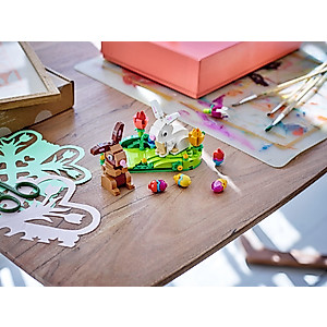 LEGO Easter Rabbits Display 40523 Building Toy Set, Includes Colorful Easter Eggs and Tulips, Easter Decorations