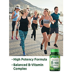 Vitamin B Complex | 60 Capsules | High Potency B-100 | Non-GMO & Gluten Free Supplement | by Nature's Truth