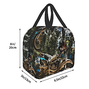 Giwawa Motocross Insulated Lunch Bag for Men Dirt-Bike Motorcycle Race Lunch Tote Bento Bag Sport Motorcyclist Food Container for Women Kids Boys Girls School Work