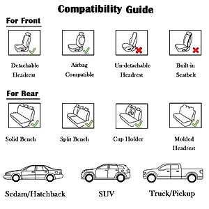 HHXT Car Seat Cover for Kia Sorento 2003-2025, Waterproof Soft Seat Covers with Airbag Compatible, Automotive Interior Accessories Seat Cushions and Seat Protectors(Black&Blue, 5 Seats)