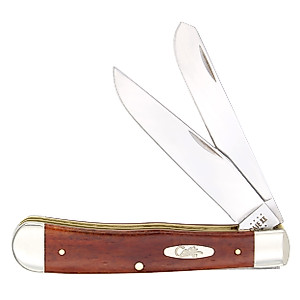Case Pocket Knife, Smooth Chestnut Bone Trapper #28707 with Personalized Laser Engraved Handle, Two Blades, Valentines Day Gifts, Father's Day Gifts