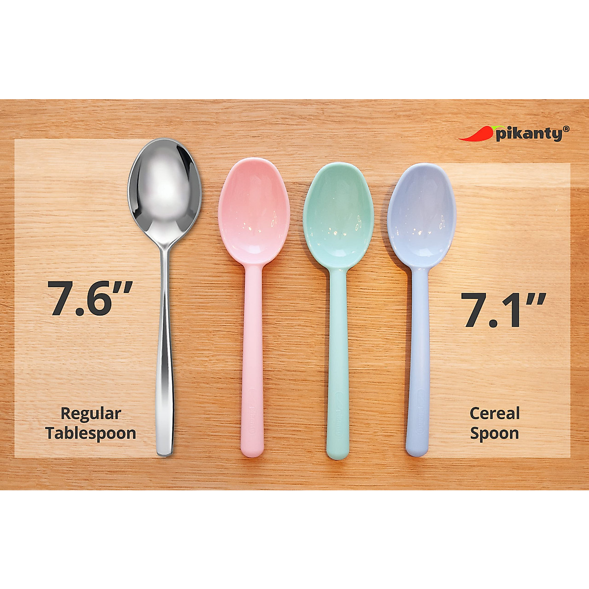 Pikanty - Plastic Spoon Portable Cereal, Soup, Porridge, Spoons Reusable Dinner Scoops for Home Kitchen Buffet Restaurant Flatware | Made in USA