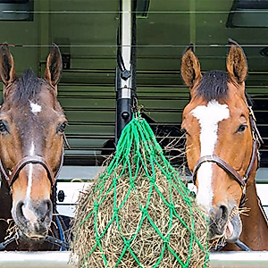 LeLePet Horse Hay Net Treat Hay Feeder, Large Hanging Feeding Slow Feed Weaver Bag for Goat Donkey, Horse Stable Stall Paddock Accessory for Rest Relieve Stress, Durable Forage Pocket