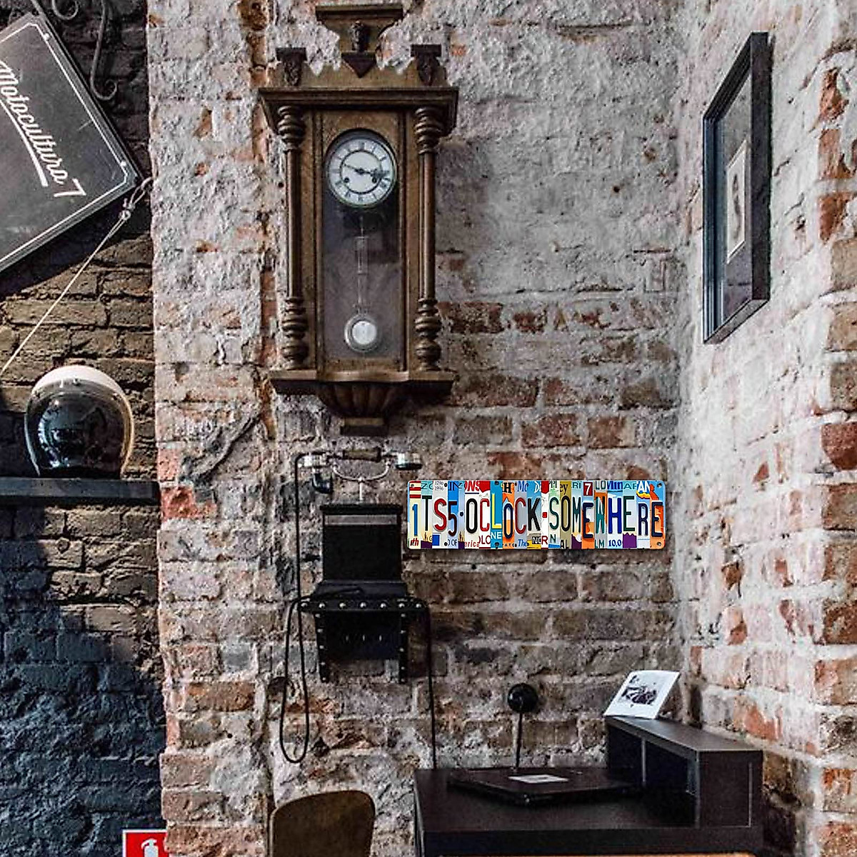 Bar Signs For Home Bar Decor Its 5 O'Clock Somewhere Sign Funny Metal Tin Sign Outdoor Bar Accessories Vintage Surfboard Decor Street Signs For Bedroom Bar Wall Decor Garage Decor It'S Five O'Clock