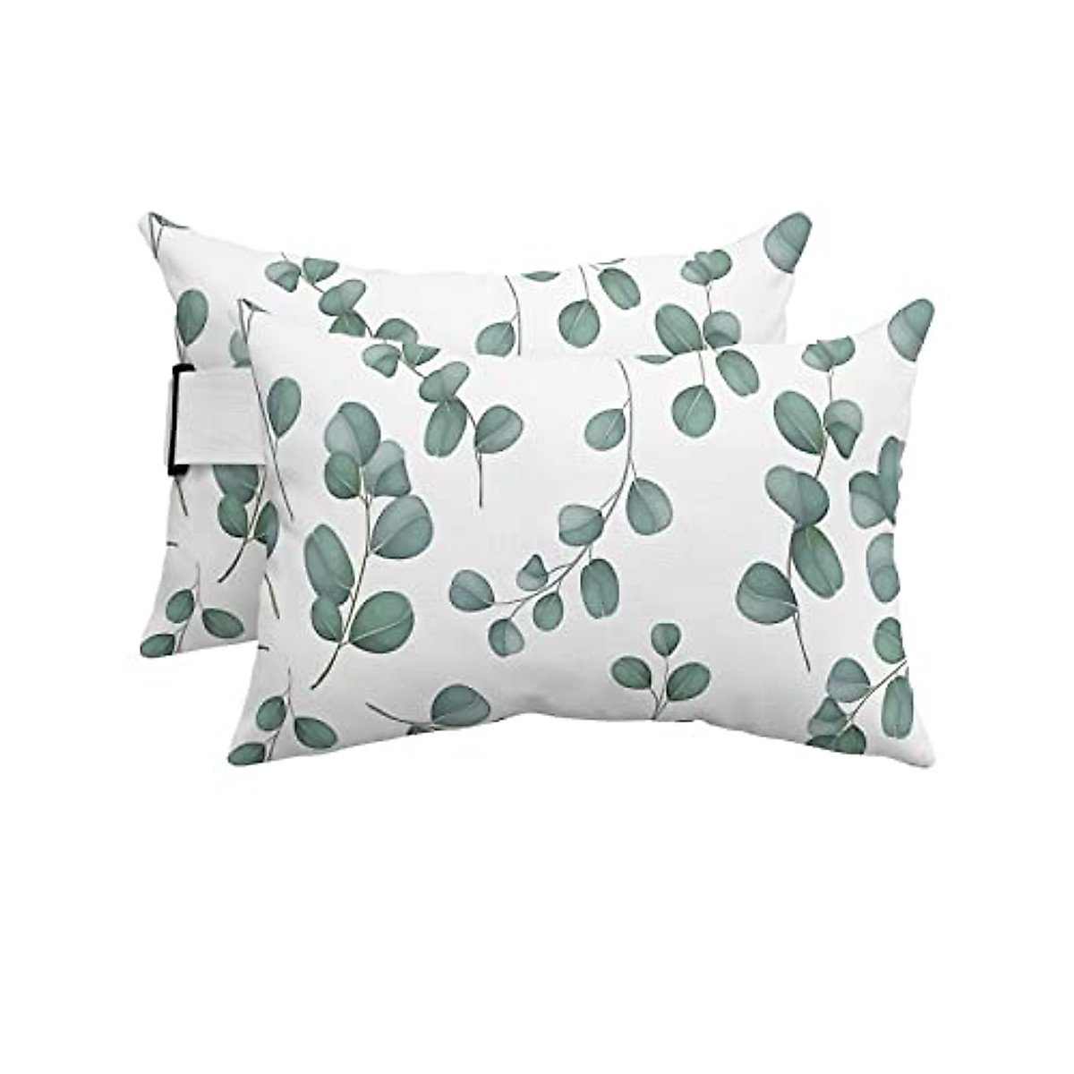 Recliner Head Pillow Ledge Loungers Chair Pillows with Insert Summer Leaves Pattern Lumbar Pillow with Adjustable Strap Outdoor Waterproof Patio Pillows for Couch Beach Pool Office Chair, 2 PCS