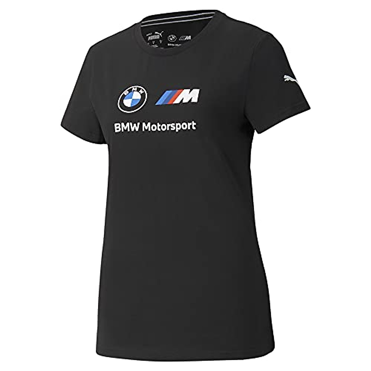 PUMA Women's Standard BMW MMS Essentials Logo Tee, Black, X-Small