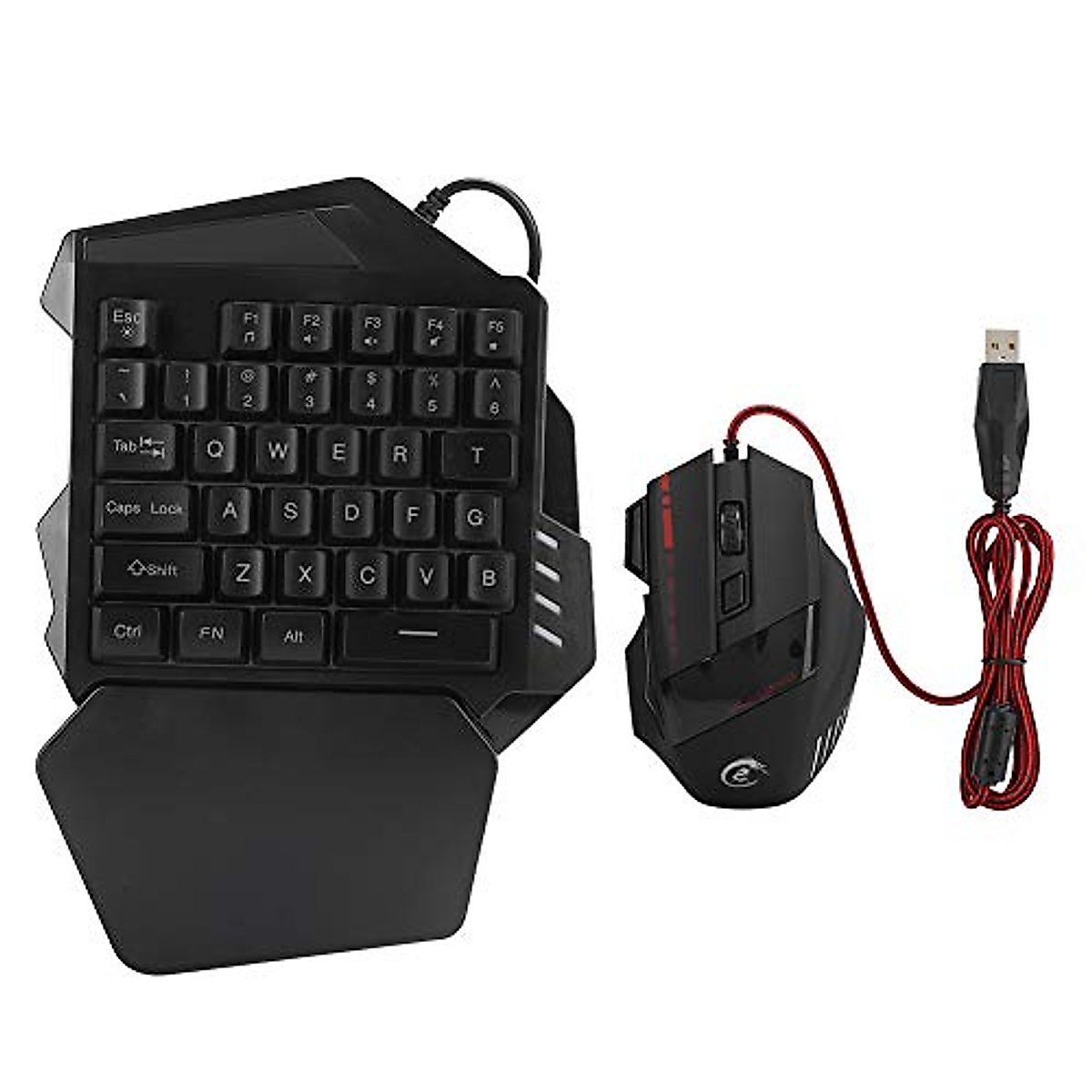 PC Gamer Set, One‑Handed Keyboard Keyboard Mouse Set, One‑Handed Gaming Keyboard, for Home Gaming Easy to Use