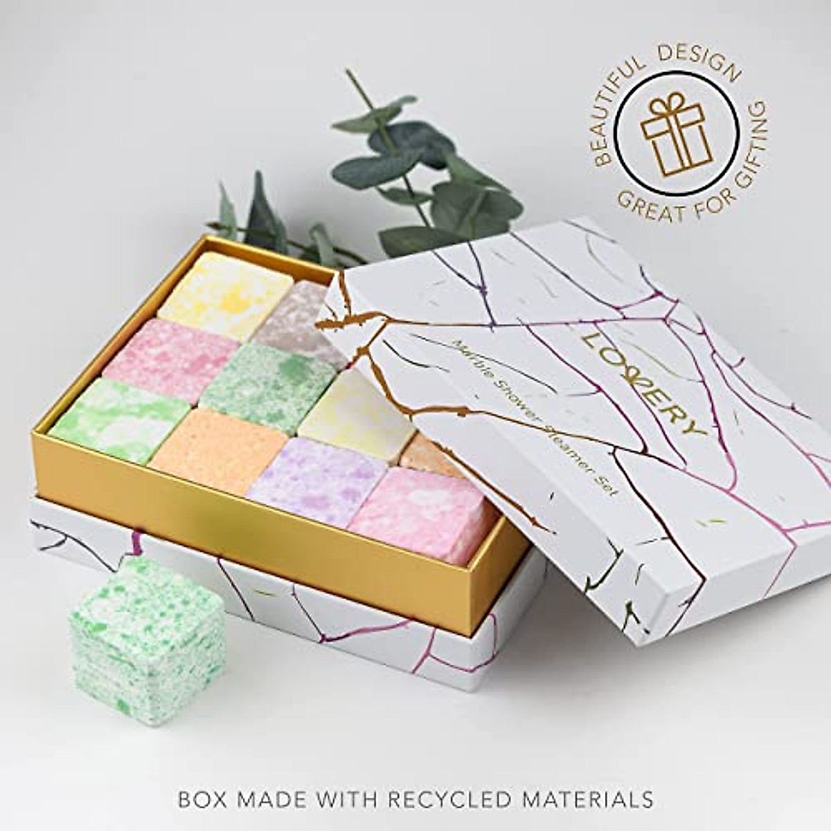 Aromatherapy Shower Steamers, Variety Pack of 12 Shower Bombs, Natural Scented Marble Shower Tablets, Birthday, Relaxing Gift Ideas for Women & Men, Essential Oil Bath Bomb Eucalyptus & More