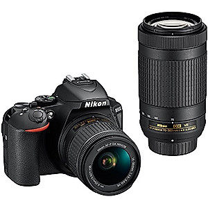 Nikon D5600 24.2 MP DX-Format DSLR Camera with AF-P 18-55mm VR & 70-300mm Lens Kit + 32GB Battery Grip Accessory Bundle