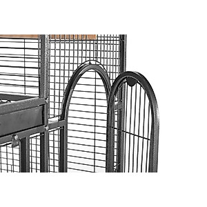 Prevue Pet Products BPV3159 Double Roof Bird Cage with Playtop, 36-1/2 by 27-1/4-Inch, Black