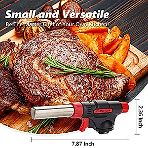 SINKUG Cutting Torches, Blow Torches with Adjustable Continuous Flame,Butane Lighter Blow Torch Cooking Torch Refillable for Desserts,Creme Brulee,Baking and Soldering