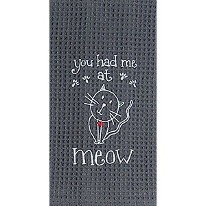 Kay Dee Designs Cat Lover Embroidered Towel Set - One Each You Had Me at Meow & Cat Love