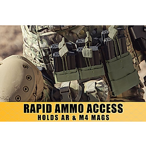 Condor Elite MA44-001 Triple Stacker M4 Mag Pouch Olive DRAB