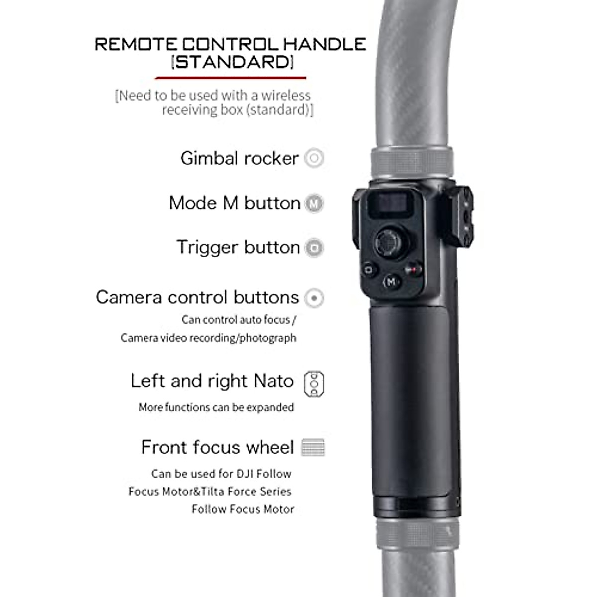 Tilta Advanced Ring Grip for RS 3 PRO/RS 2 | Increased Stability, Control RS 2 Gimbal, Nucleus M, Nano, and DJI Wireless Follow Focus Motors via Control Handles| TGA-ARG