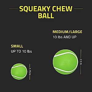 Playology Dog Balls for Medium and Large Dogs (10lbs & Up) - Dog Ball for Aggressive Chewers - Squeaky Toy, Engaging All-Natural Sweet Potato Scented - Non-Toxic Rubber Dog Ball Toys
